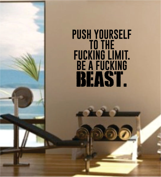 Push Yourself to the Limit Quote Gym Fitness Health Work Out Gym Decal ...