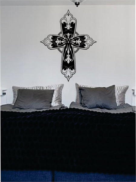 Cross Version 2 Religious Decal Sticker Wall Vinyl Art Home Room Decor ...