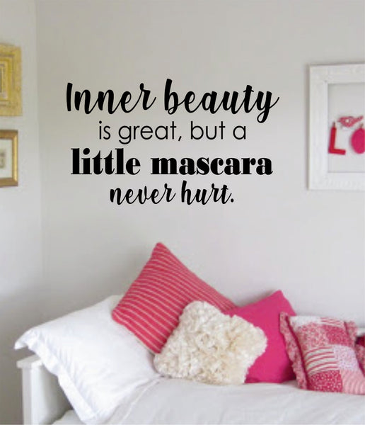 Inner Beuaty Mascara Quote Wall Decal Sticker Bedroom Room Art Vinyl H ...