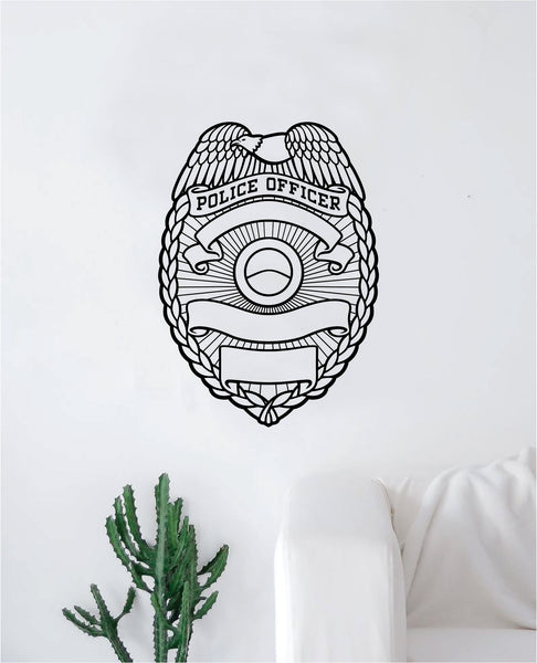Police Officer Badge Decal Sticker Wall Vinyl Art Wall Bedroom Room Ho ...