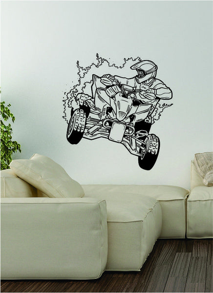 Quad Rider v2 Decal Wall Vinyl Art Decor Room Teen Sports ATV Dirtbike ...