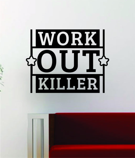 Work Out K Fitness Gym Design Quote Decal Sticker Wall Vinyl Art Words ...